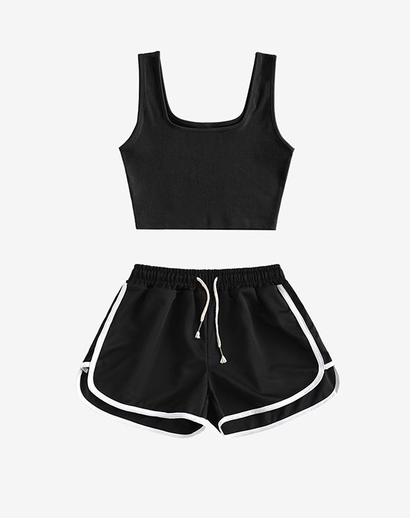 Drawstring Waist Piping Dolphin Shorts In DEEP COFFEE | ZAFUL 2024